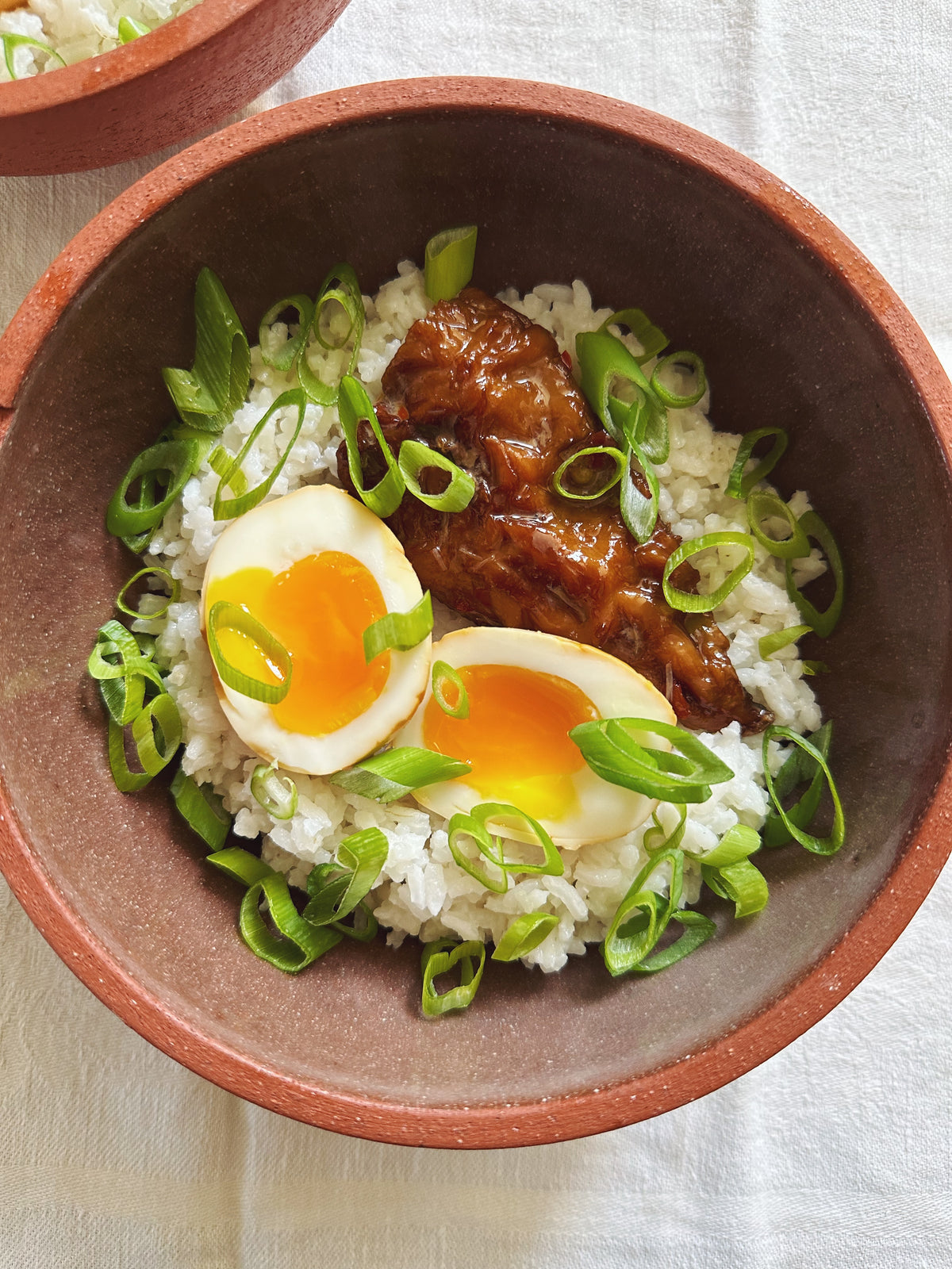 Rice Bowls with Smoked Mackerel, Soy Marinated Eggs and Green Onion ...