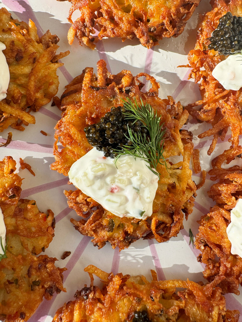 Latkes with Sour Cream, Pickles, and Caviar | Fishwife