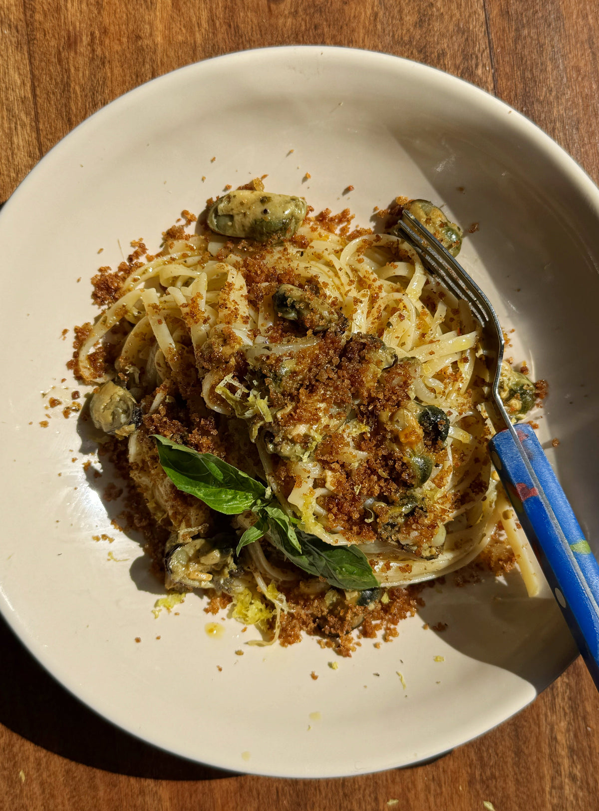 Basil Pesto Mussels Pasta with White Wine and Shallots | Fishwife